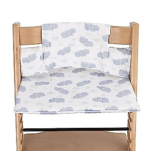 Dadouman Wipe Clean & Compatible Seat Cushion for Stokke Tripp Trapp Chair (Hippos)