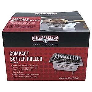 Stainless Steel Butter Spreader Wheel | Spreads Butter Evenly | By Chef Master, Model 90244 | Holds 3 Sticks of Butter | Reduces Waste and Mess