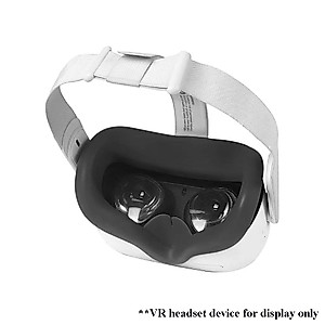 Silicon Face Cover & Lens Protective Set for Oculus Quest 2 VR Headset (Black)