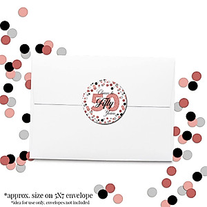 Confetti Rose Gold Polka Dot 50th Birthday Party Sticker Labels, 40 2" Party Circle Stickers by Amanda Creation, Great for Party Favors, Envelope Seals & Goodie Bags