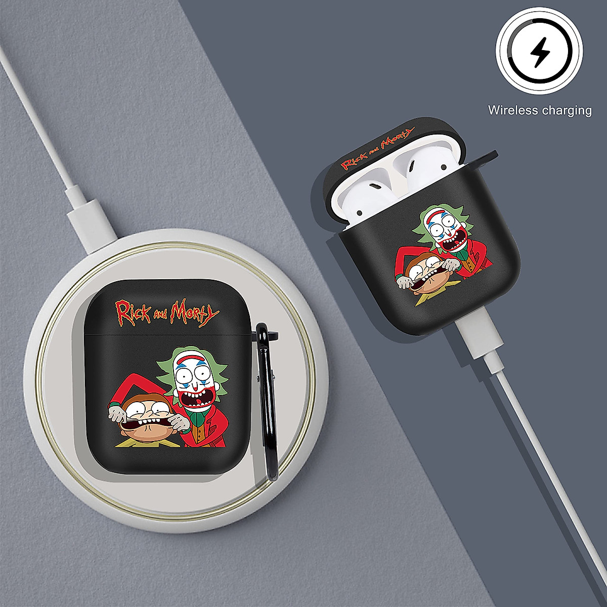 JoySolar for AirPod 2/1 IMD Hard Case Design Character Funny Cool Kawaii Cartoon Fashion Cute Unique Chic Aesthetic for AirPods Air Pods 2/1 Cover Cases Skin for Boys Girls Youth Teen (Grimace Rike)