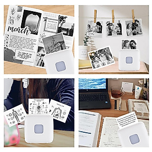 vretti Portable Thermal Printer TP6, Bluetooth Mini Pocket Printer Compatible with Android & iOS, 300DPI Wireless Pocket Picture Printer for iPhone Working Listing, Notes, Journal, Travel