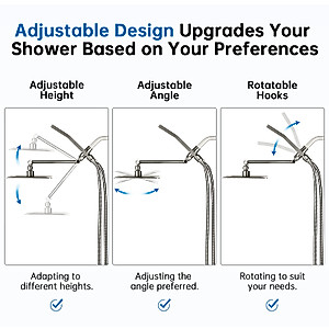 G-Promise All Metal 8" Dual Square Shower Head Combo | Rain Shower Head | Handheld Shower Wand | Adjustable | Smooth 3-Way Diverter | 71" Extra Long Hose - A Bathroom Upgrade (Brushed Nickel)