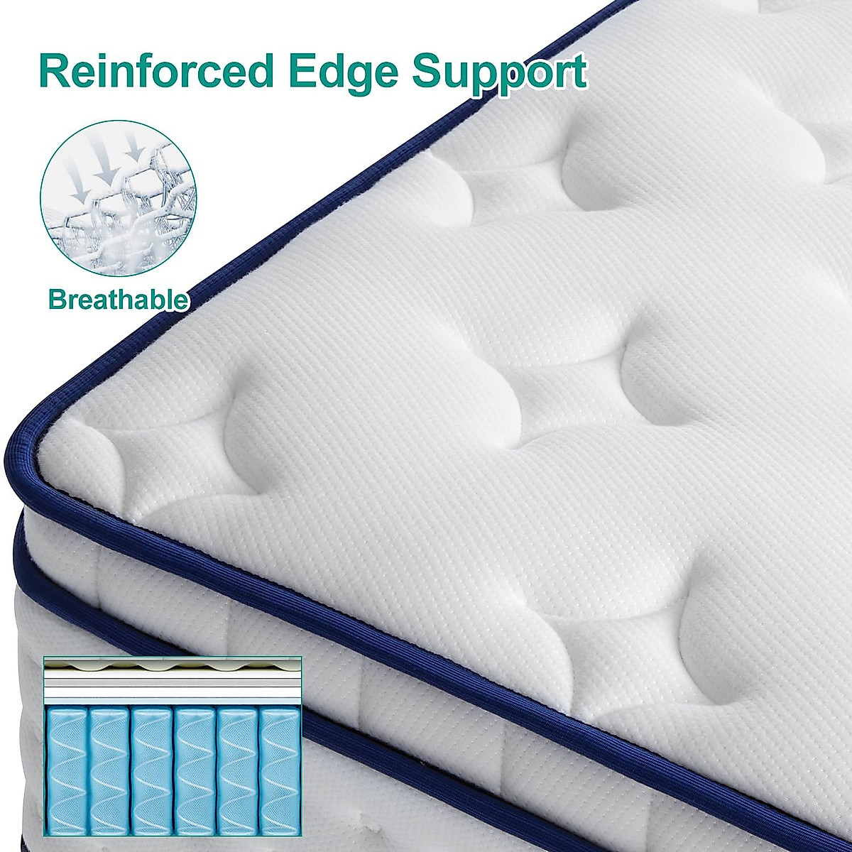 BedStory Queen Mattress, 14 Inch Medium Firm Hybrid Mattress in a Box, Cooling Gel-Infused Memory Foam with Individual Pocket Springs Motion Isolation, Fiberglass Free Mattress, Pressure Relief