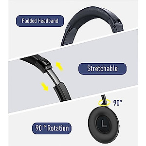Headphones Wireless Bluetooth 70 Hours Playtime Bluetooth Headphones with Microphone,3EQ Modes,Over-Ear Headphones HiFi Stereo Foldable Lightweight,Deep Bass for Home Traver Work PC/Callphones