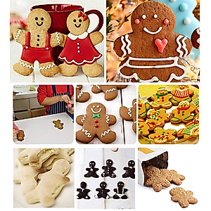 Funny Gingerbread Man Cookie Cutters, Boy and Girl Cookie Cutter Set Molds, 6 Piece