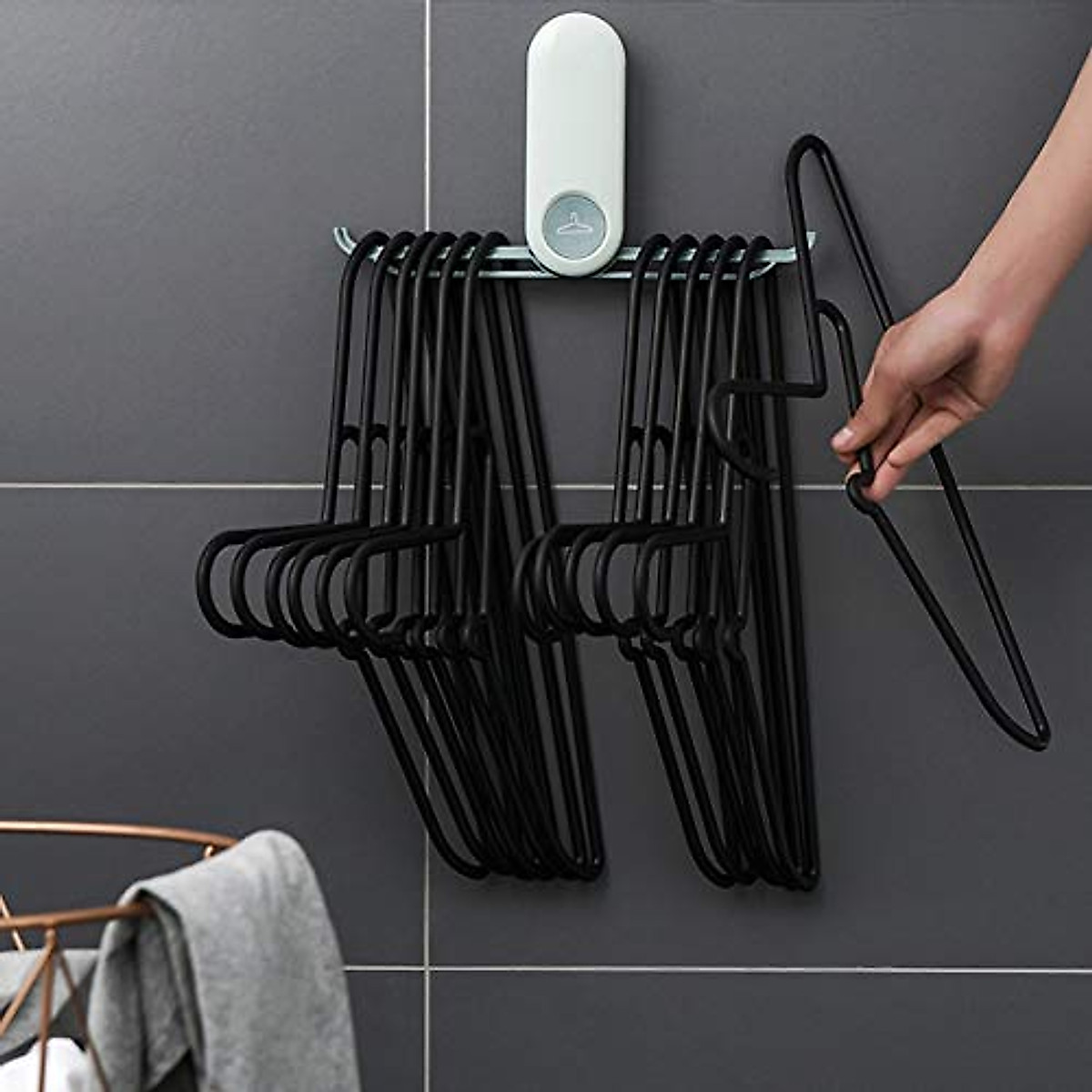 Shanrya Multifunctional Folding Strong Durable Hanger Rack, Hanger Organizer, for Balcony Toilet Bathroom Hotel