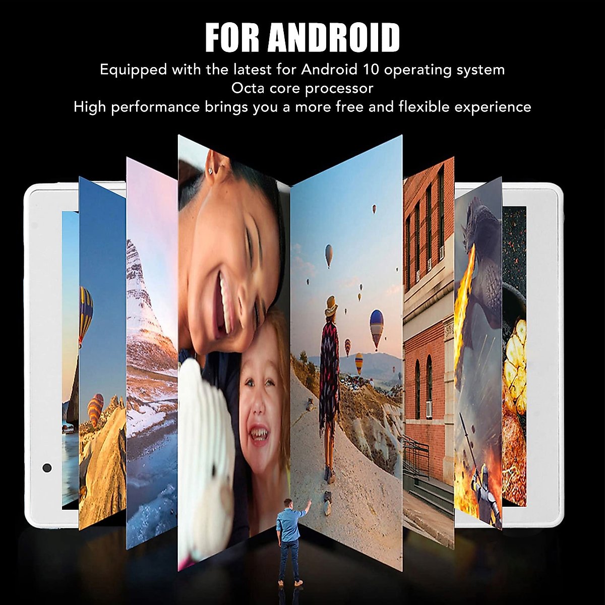 Tablet, 8 IPS Display 8.0 Tablet Dual Camera Octa-Core Processor 2GB RAM 32GB ROM Home (US Plug)