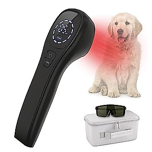 iKeener Vet Device for Pets,Red Light Therapy for Pain Relief,Muscle & Joint Pain from Dog Arthritis,Handheld Infrared Light with 660nm & 850nm Wavelengthsm for Dogs,Cats,Horses (Black)