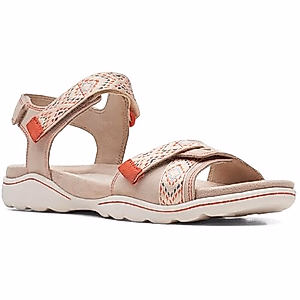 Clarks Women's Amanda Sprint Flat Sandal, Sand Suede, 7