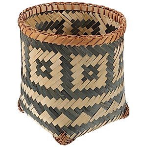 LIFKOME Bamboo Waste Basket Woven Storage Basket Bamboo Trash Can Bamboo Garbage Can Bamboo Clothes Basket for Bedroom, Bathroom, Kitchen, Office