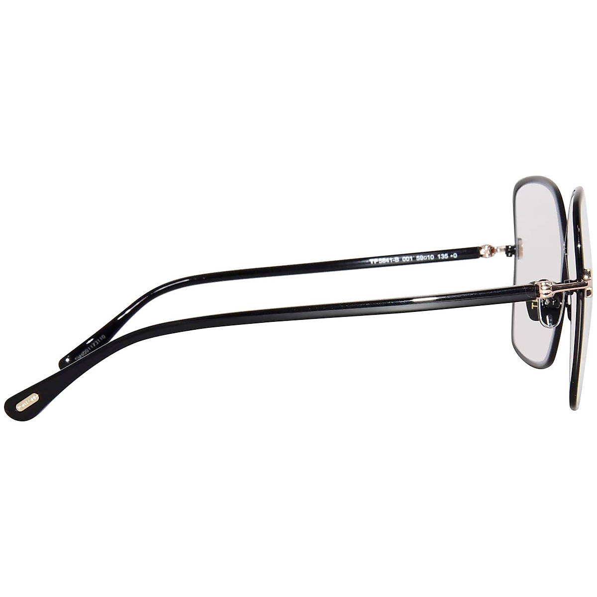 Tom Ford Eyeglasses FT 5841 -B 001 Shiny Black, t Logo/Blue Block Lenses