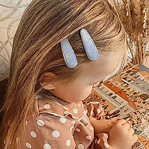 20pcs Hair Clips for Baby Girls, Floral Pattern Hair Barrettes, Cloth Wrapped Snap Hair Pins, Hair Accessories for Kids Infants Teens Toddler Girls Women (Floral-B)