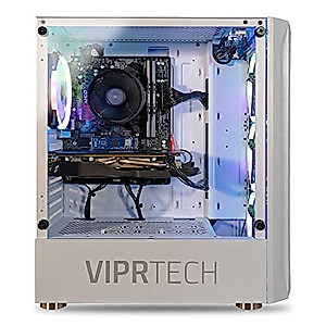 ViprTech Avalanche Gaming PC - AMD Ryzen 5 (12-LCore), AMD RX 580 8GB, 16GB DDR4 3200, 512GB NVMe SSD, 700w PSU, VR-Ready, RGB, WiFi, Prebuilt Computer Desktop Tower White