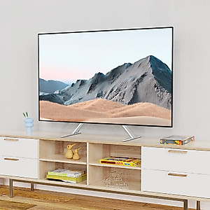 WALI Universal TV Stand, TV Stand for Living Room Mounting for 22 to 65 inch Television up to 110lbs, Small TV Legs with Mounting Holes up to 800x500mm(TVS001-W), White