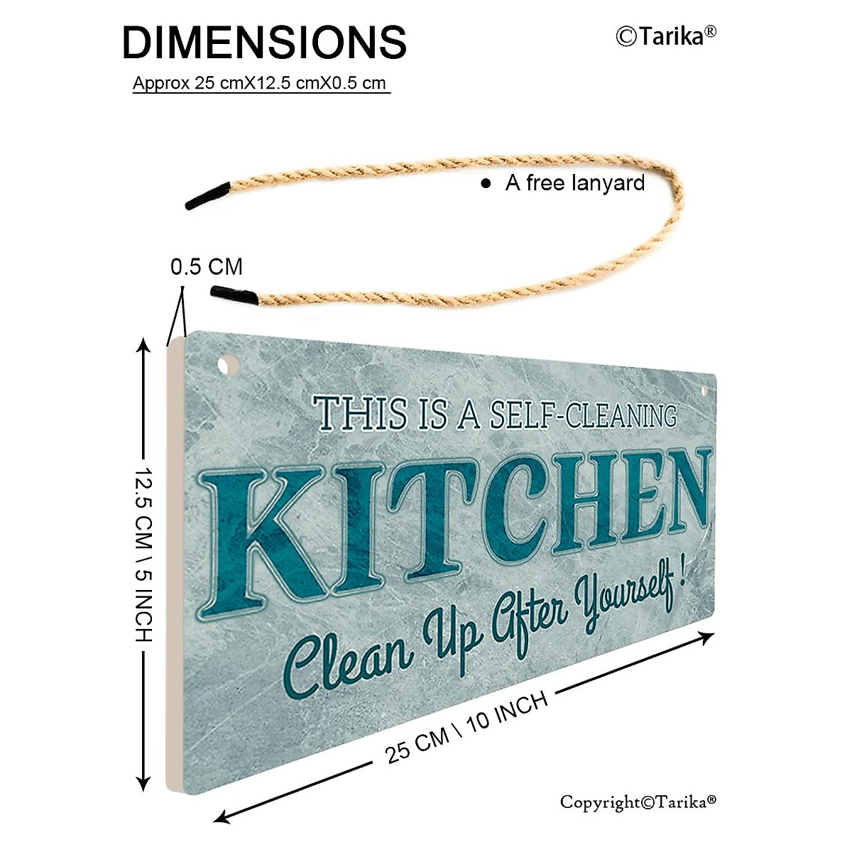 This is A Self-Cleaning Kitchen Clean Up After Yourself Retro Look Wood 5X10 Inch Decoration Painting Hanging Sign for Home Kitchen Bathroom Farm Garden Inspirational Quotes Wall Decor