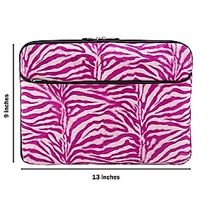 Soft Luxurious Animal Print 13.3 inch Sleeve Case Laptop Pouch Bag for MacBook Air/Pro 13, Samsung, Lenovo, HP, Dell, Google Chromebooks