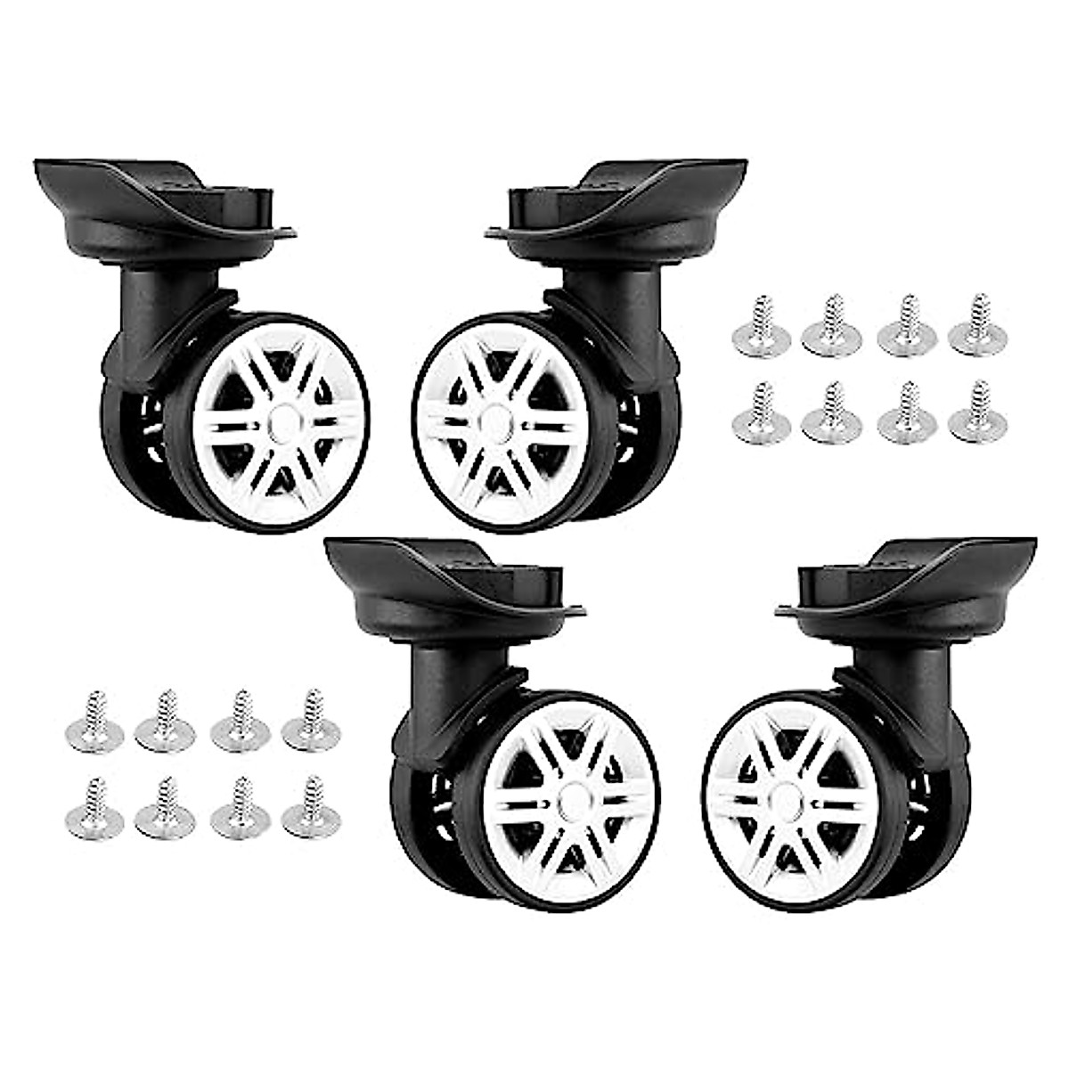 Baoblaze Luggage Suitcase Wheels Travel Suitcases Wheels Left & Right 360 Degree Rotation Double Row Swivel Caster Wheels for Carrier Travel Suitcases