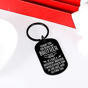 Brother Gifts Keychain for Brother from Sister Brother Funny Tank You Gift for Birthday Christmas Valentines Day Siblings Day Graduation for Big Little Brother Men Boys Stepbrother Brother in Law Cousin