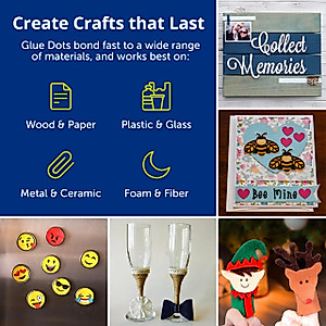 Glue Dots, All Purpose Dots, Permanent, Multi-Surface, Double-Sided, 1/2", .5 Inch, 900 Dots, DIY Craft Glue Tape, Sticky Adhesive Glue Points, Liquid Hot Glue Alternative, Clear, 3 Pack