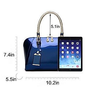 DDQYYSPP Shiny Patent Women Faux Leather Handbags Crossbody Bag Top Handle Purse Satchel Bag Shoulder Bag