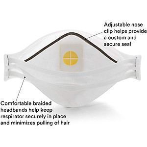 3M 58887719997169 Aura 9211PLUS Disposable N95 Respirators w/Cool Flow Valve (Pack of 10)