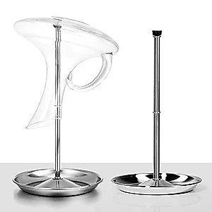 Drincarier Wine Decanter Drying Stand with Silicone Head to Prevent Scratches-Detachable Shelf Decanter Rack Holder with Drip Catching Base, Decanter and Wine Glass NOT Included (Water Plate Type)…