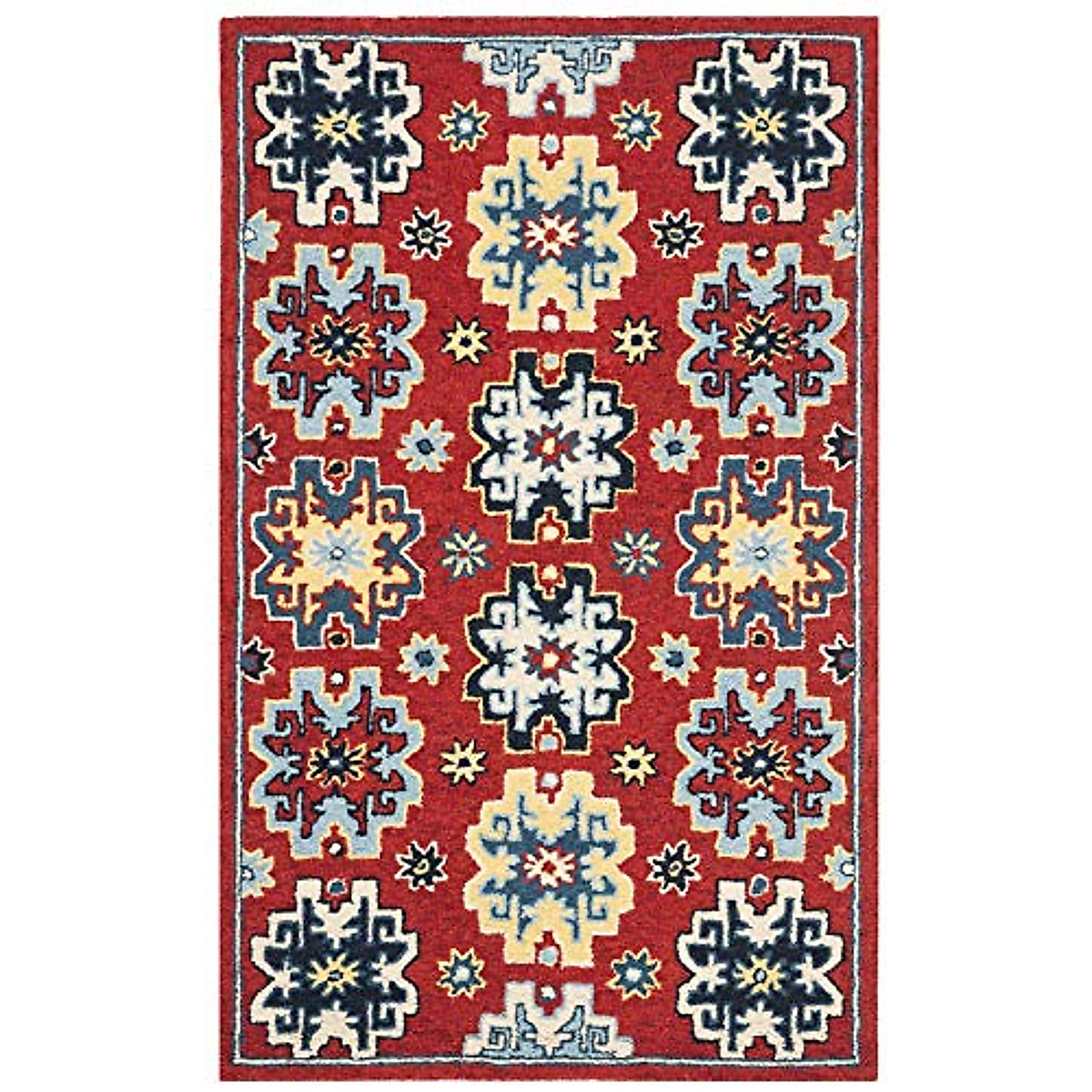 SAFAVIEH Heritage Collection 3' x 5' Red/Blue HG746Q Handmade Traditional Oriental Premium Wool Area Rug