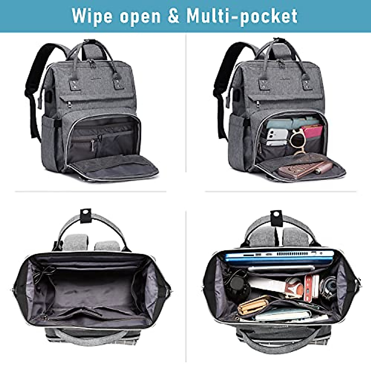 LOVEVOOK Laptop Backpack for Women,17 Inch Work Travel Bag Computer Bags Teacher Doctor Nurse Bags College Backpack Purse (Upgraded)