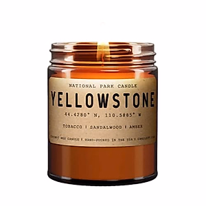 Candle Fy Yellowstone National Park Candle Tobacco, Sandalwood, Amber