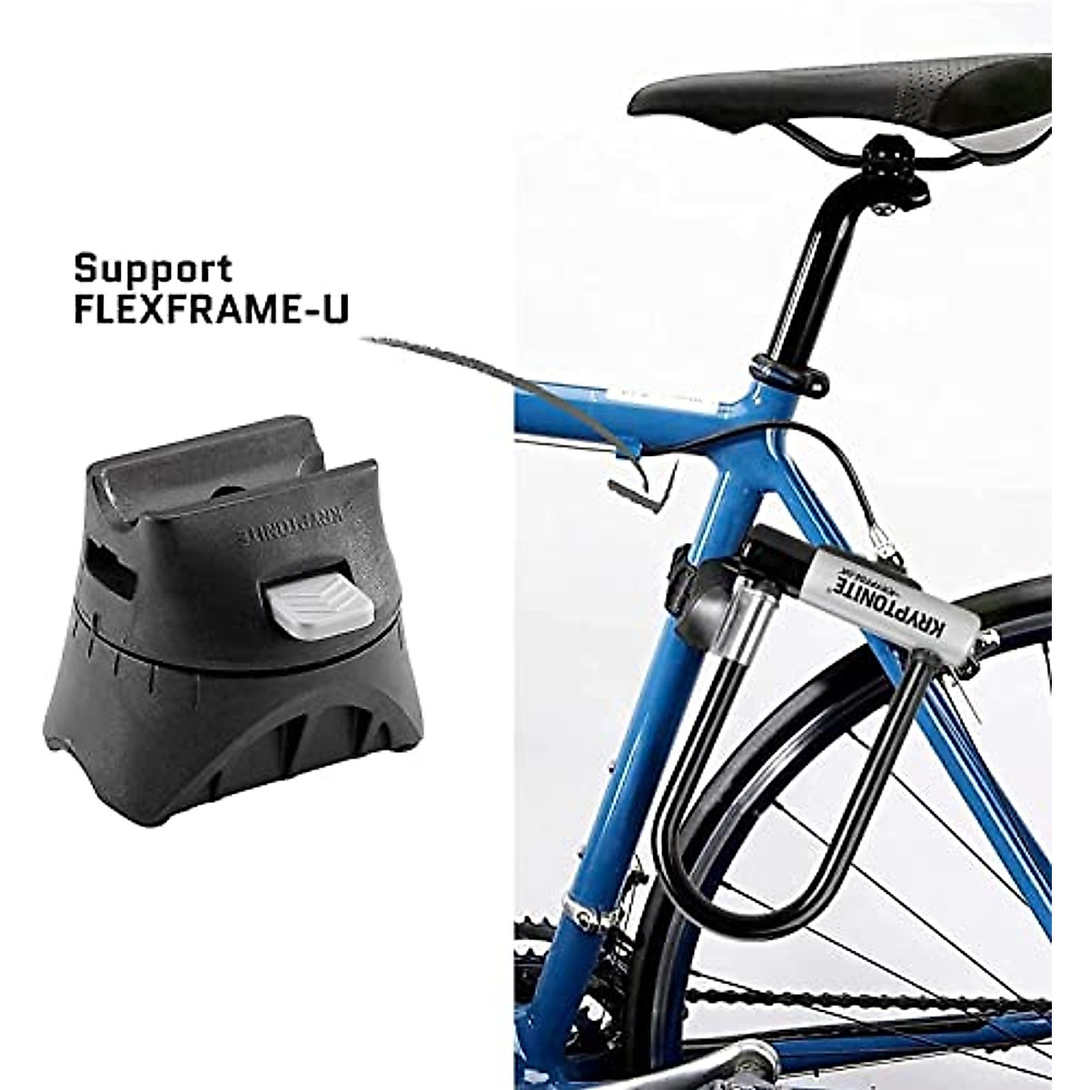 Kryptonite Kryptolok Standard Bike U-Lock with Cable, Heavy Duty Anti-Theft Bicycle U Lock, 12.7mm Shackle and 10mm x 4ft Length Security Cable with Mounting Bracket and Keys