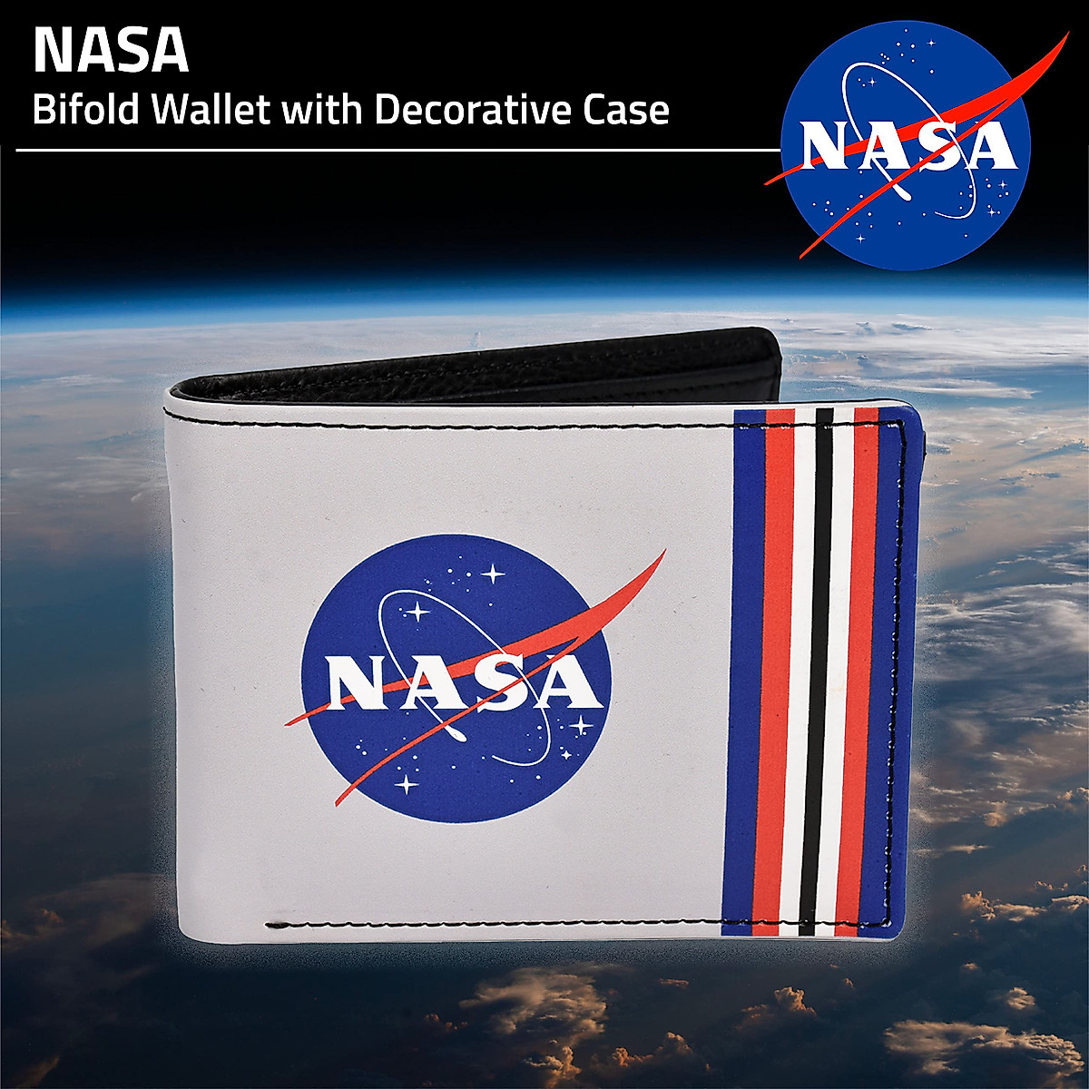 NASA Bifold Wallet in a Decorative Tin Case, Multi