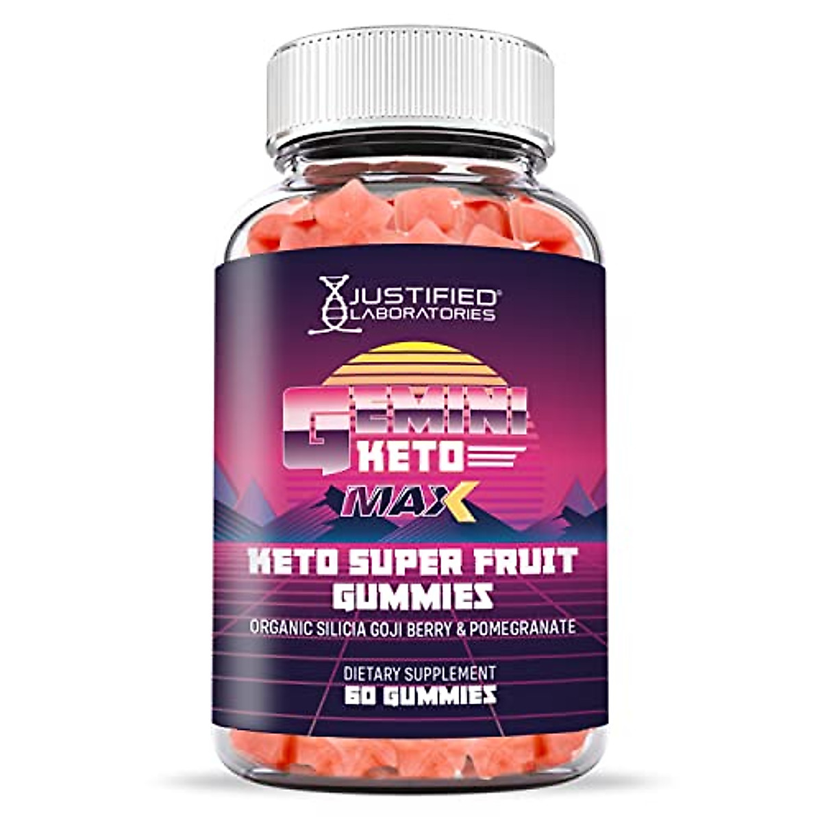 (2 Pack) Gemini Keto Max Superfruit Gummies Collagen Booster Contains Organic Silica Bamboo Acai Berry with Pomegranate Juice 120 Gummys