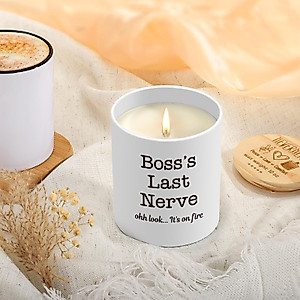 Christmas Appreciation Gifts for Boss, 10oz Funny Boss Candle,Thank You Boss Gift from Employee, Supervisor Manager Mentor Gifts, Boss Birthday Gift Ideas for Women, Boss's Last Nerve Scented Candle