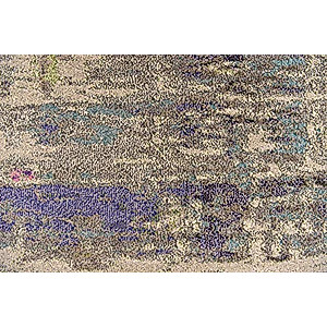 Unique Loom Chromatic Collection Modern Rustic & Vibrant Abstract Area Rug for Any Home Décor, 8' 0" x 8' 0", Beige/Gray