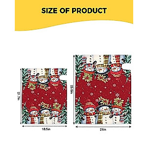 Christmas Tree Snowman Mailbox Cover Magnetic Red Christmas Snowman with Hat Post Box Cover Waterproof Durable Mailbox Wraps for Farmhouse Outdoor Garden Home Decor Standard Size 21 X 18in