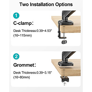 MOUNT PRO Dual Monitor Mount Fits 13 to 32 Inch Computer Screen, Height Adjustable Monitor Stand for 2 Monitors, Gas Spring Monitor Arm Holds up to 17. 6lbs Each, Monitor Desk VESA Mount, Black