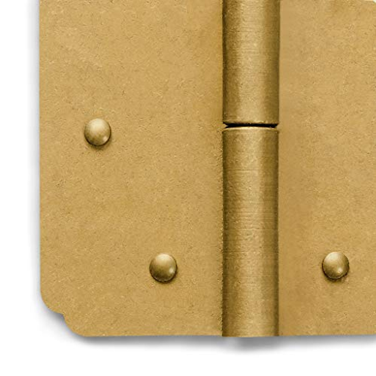 Hardware Philosophy Rounded Corner Brass Hinge 1.77 Inches - Set of 2 - Architectural, Interior Design, Doors, Furniture Cabinet Customization Hardware