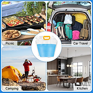 Aemygo 12 Pack Collapsible Water Container Bag 1.3 Gallon Emergency Foldable Water Container BPA Free Food Grade Plastic Storage Jug Freezable Water Bottle for Camping Hiking Riding Backpack