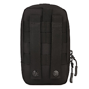 Tactical MOLLE Pouches Attached Utility Pouches Small Multipurpose Tactical Belt EDC Gadget Gear Belt - Black