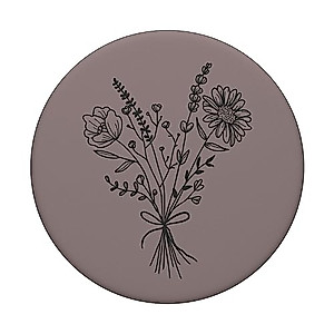 Neutral Wildflower Floral Flower Design PopSockets Standard PopGrip