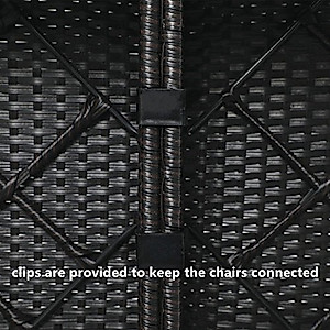 PHI VILLA Outdoor Furniture Set Wicker Patio Sectional Sofa with Tea Table and Ottoman (10 Piece, Blue)