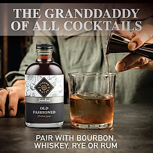 Strongwater Smoked Old Fashioned Craft Cocktail Mixer - Makes 32 Cocktails - Handcrafted Old Fashioned Syrup with Lapsang Souchong Tea, Sugar, Citrus & Cherry - Just Mix with Bourbon or Whiskey