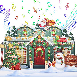 XTF2015 Christmas Greeting Cards Christmas Gift 3D Pop Up Christmas Gift Card with Musical & Christmas Home Animated Lights, Plays 3 Christmas Melody with Matching Flashing Lights