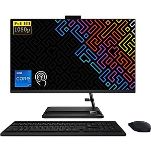 Lenovo IdeaCentre 3i 27" FHD Touchscreen All-in-One Desktop Computer - 13th Gen Intel 10-Core i7-13620H up to 4.9GHz CPU, 64GB RAM, 8TB NVMe SSD, Intel UHD Graphics, Audio by Harman, Windows 11 Home