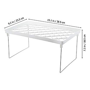 DOITOOL Foldable Cabinet Storage Rack Cosmetic Makeup Shelf Bathroom Countertop Organizer Kitchen Counter Storage Shelves Office Desktop Stationery Rack