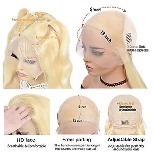 ShengCai 613 13x6 Lace Front Wig Human Hair Body Wave Blonde Wig Human Hair 613 HD Lace Frontal Wig 13x6 180 Density 613 Lace Front Wig Human Hair Pre Plucked 22 Inch