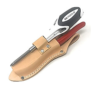 MLTOOLS Leather Holster for Pruning Shears – Made in USA – 100% Fine Grain Leather – Gardening Equipment Case with Steel Metal Clip – Nifty Pouch for Hand Pruners P8235 – Wide Belt Slits (1 Pack)