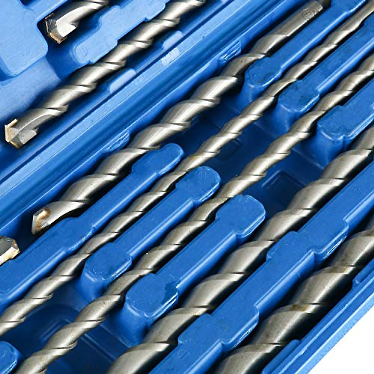 20pcs SDS Plus Rotary Hammer Drill Bits, SDS+ Carbide Tipped Stone Concrete Masonry Hole Tool Set For Ceramic Tile, Brick, Wall 3/16"~13/16" with Storage Case
