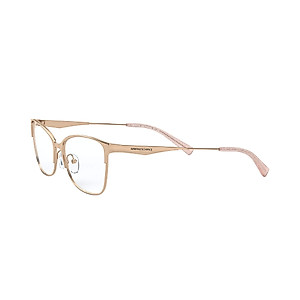 A|X ARMANI EXCHANGE Women's AX1040 Cat Eye Prescription Eyewear Frames, Shiny Rose Gold/Demo Lens, 54 mm